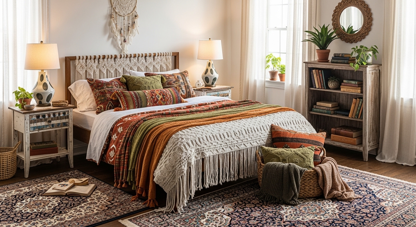 🌿 Bohem Yatak Odası Modelleri 2025: Ruhunuza Hitap Eden En Güzel Fikirler!